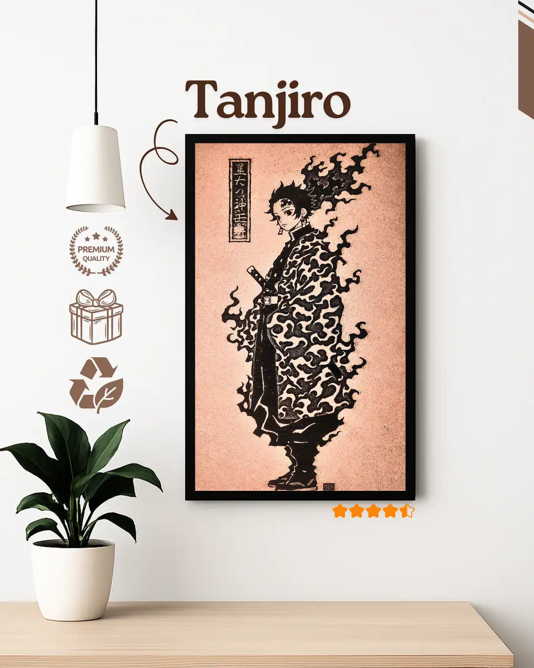 Tanjiro Kamado Demon Slayer Wooden Frame – Woodify 2.0